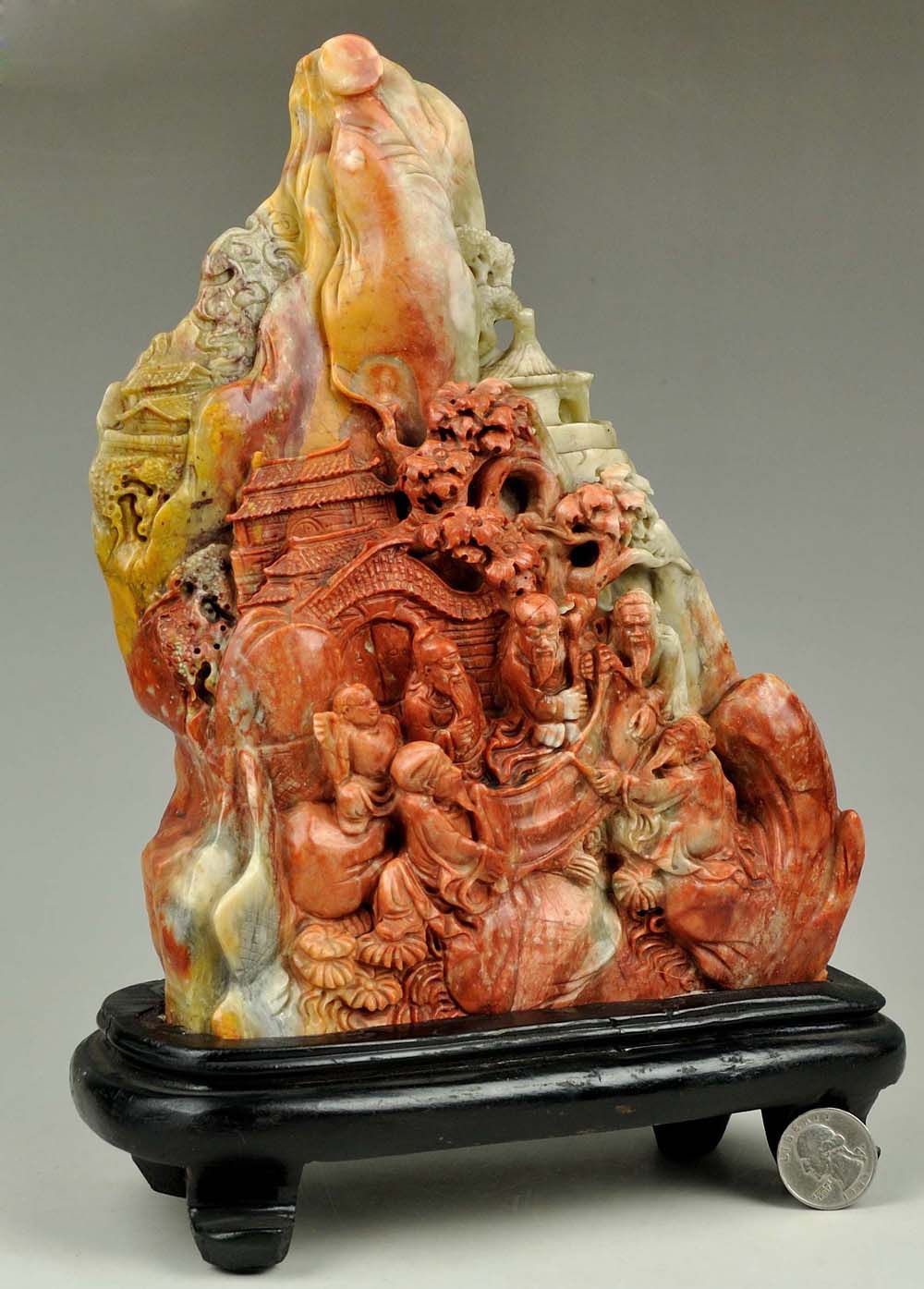 Natural ShouShan Stone Carving: Oriental Scenery Statue Sculpture ...