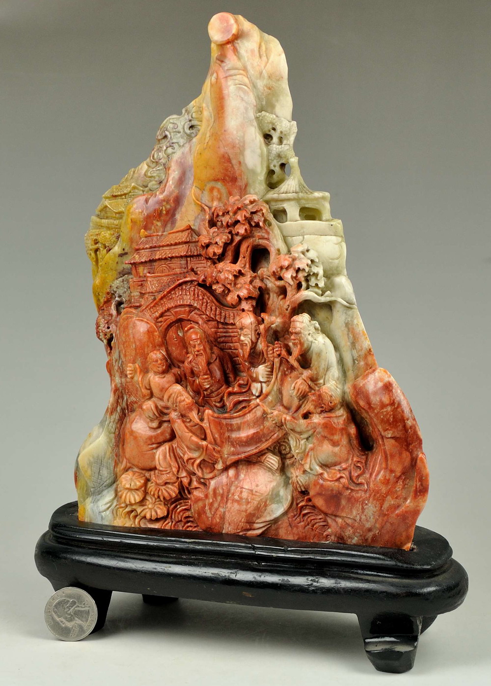 Natural ShouShan Stone Carving: Oriental Scenery Statue Sculpture ...